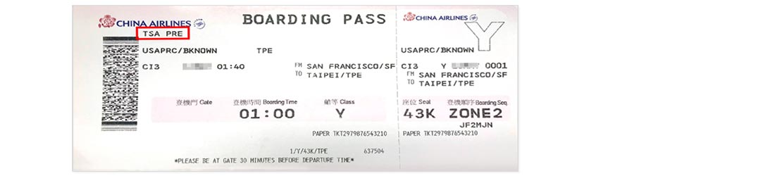 TSA Pre ® | China Airlines